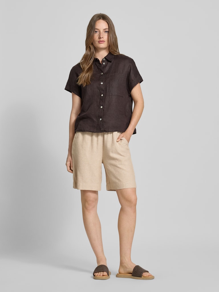 FREE/QUENT Relaxed Fit Leinenbermudas mit Tunnelzug Modell 'Lava ...