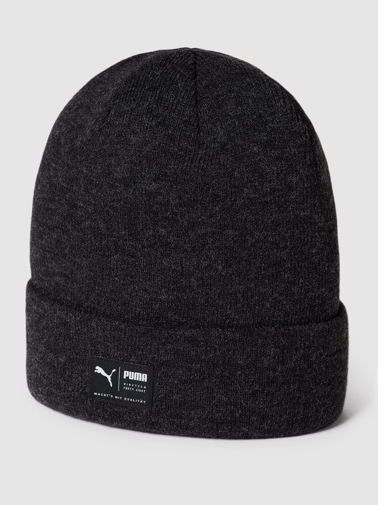 Puma Beanie met labelpatch, model 'Archive' in zwart online kopen | P&C