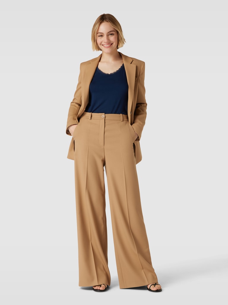 More & More Top aus Viskose-Mix mit Spitzenbesatz (marine) online kaufen