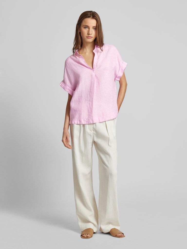 0039 Italy Linnen blouse met V-hals, model 'Derry' in roze online kopen ...