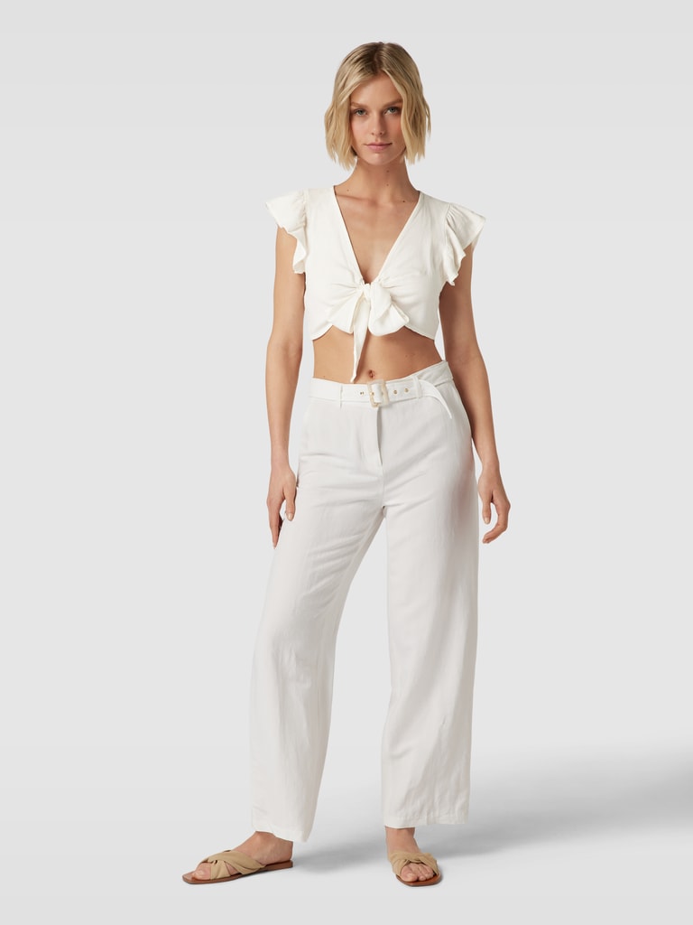 Kup Online Vero Moda Top Krótki Z Falbanami Model Mymilo Biały