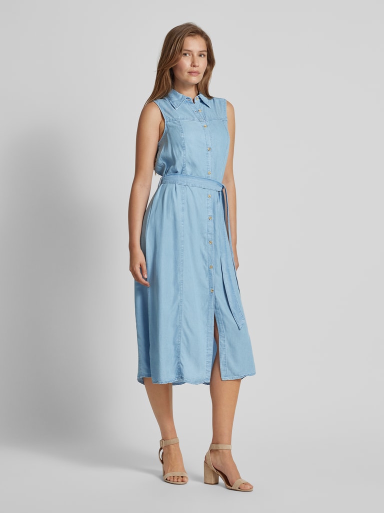 Mango Jeanskleid mit Bindegürtel Modell 'THEA' (jeansblau) online kaufen