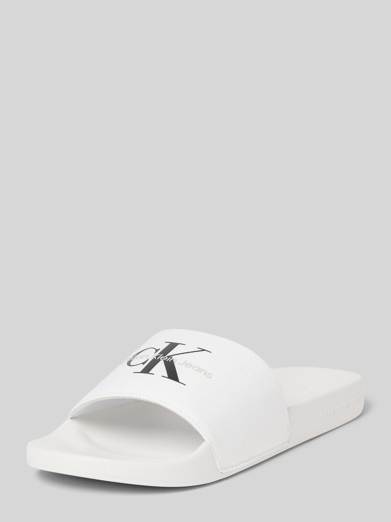 CK Calvin Klein Slides mit Label-Print (weiss) online kaufen