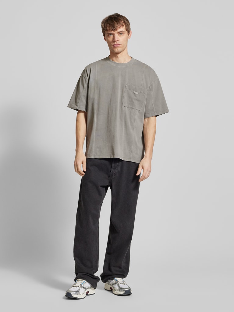 Hugo Blue T-Shirt mit Brusttasche Modell 'Naimos' (anthrazit) online kaufen