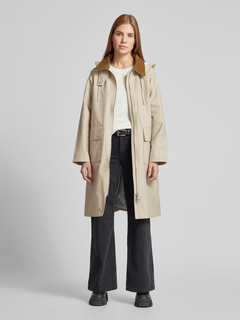 Barbour Lange jas met capuchon, model 'JEMA' in zand online kopen | P&C