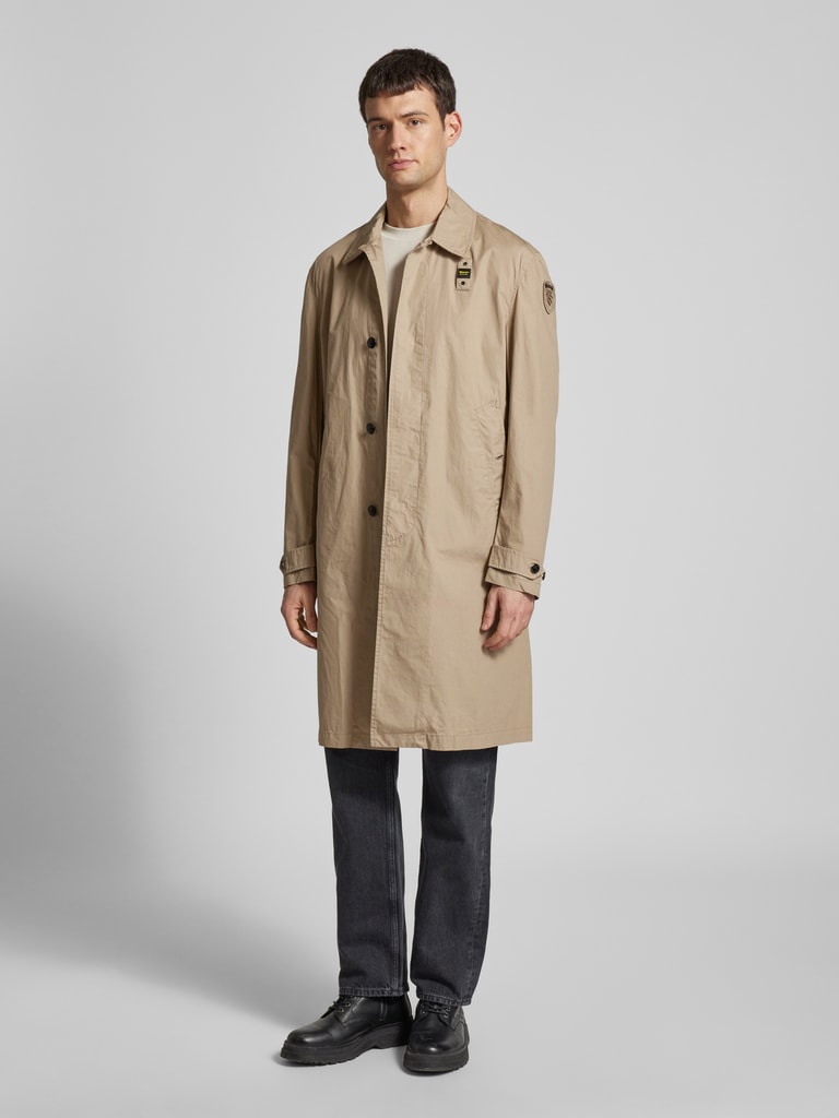 Blauer Usa Lange jas met labelbadge, model 'HUDSON' in zand online ...