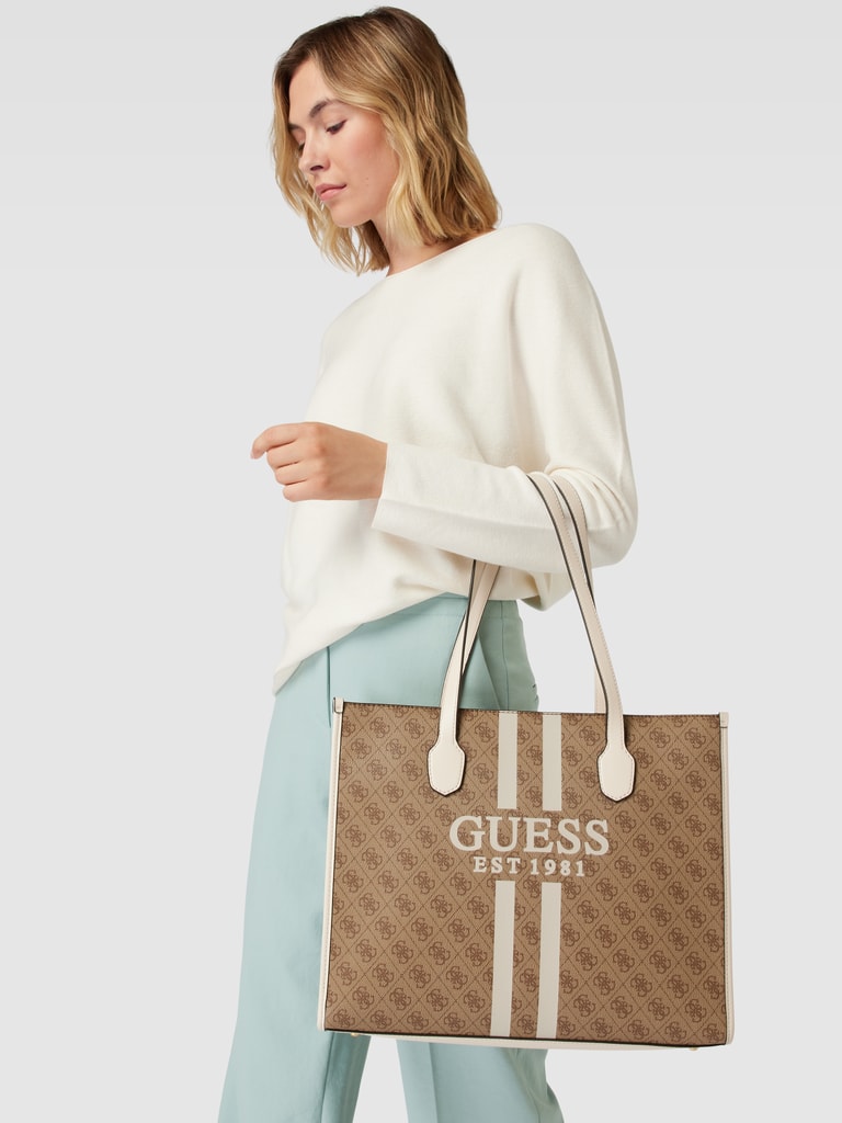Guess Tote Bag mit Label-Print Modell 'SILVANA GIRLFRIEND' (taupe ...