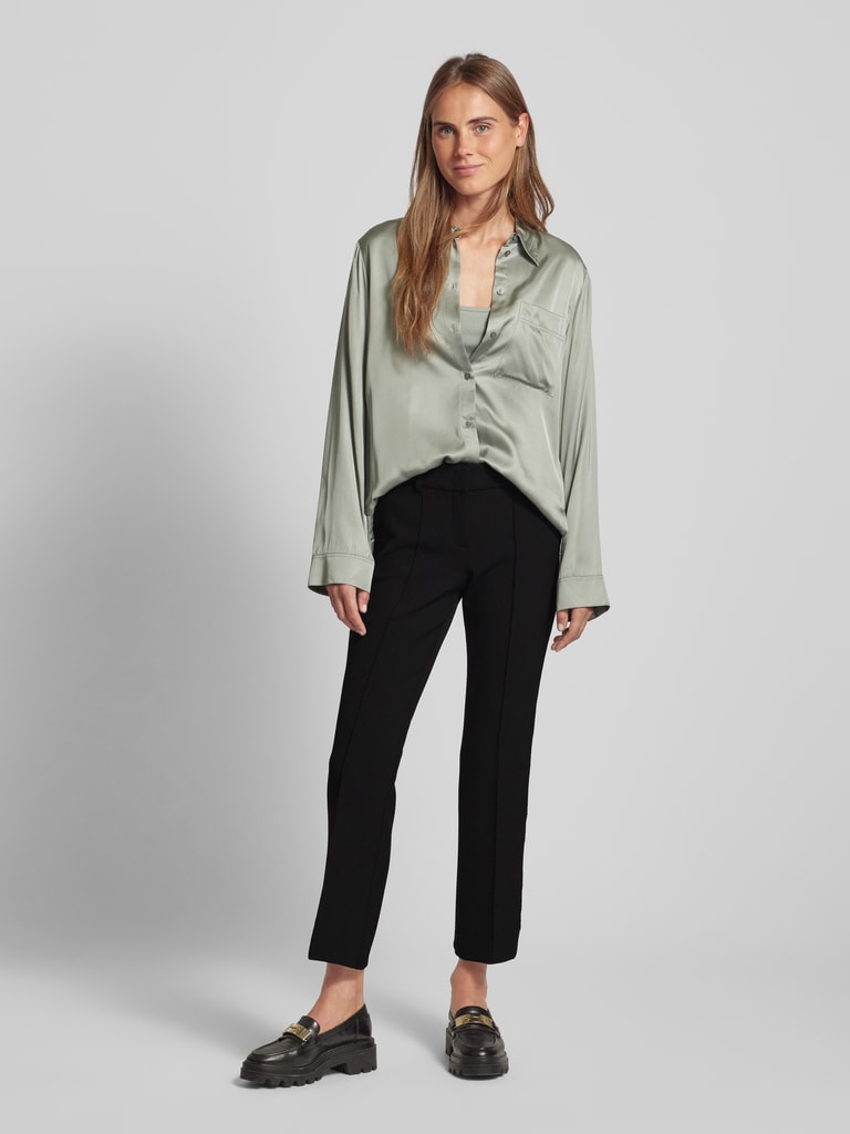 Cambio Stoffen broek met vaste persplooien, model 'FARAH' in zwart ...