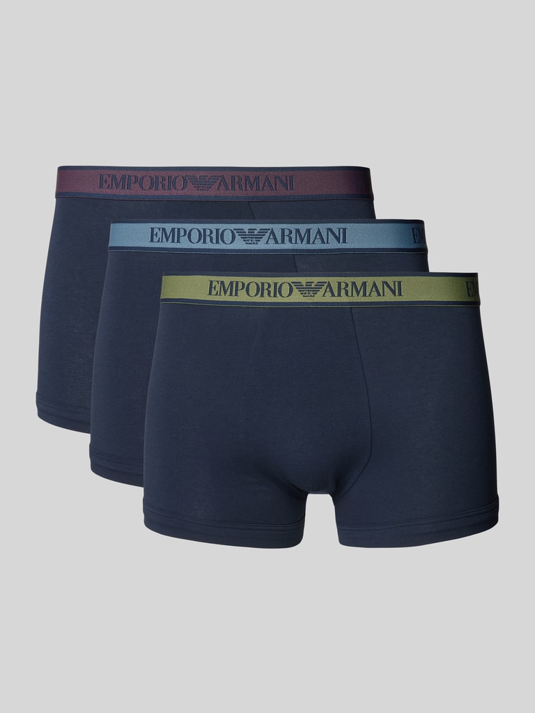 Emporio Armani Trunks mit elastischem Label-Bund im 3er-Pack (marine ...