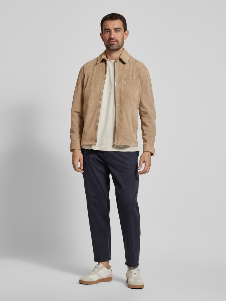 Drykorn Lederjacke mit aufgesetzter Brusttasche Modell 'JERSON' (beige ...