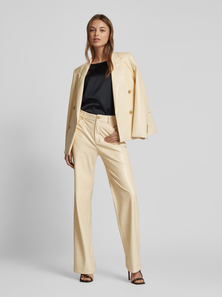 MM Regular fit blouseshirt met ronde hals, model 'CORTONA' in zwart ...