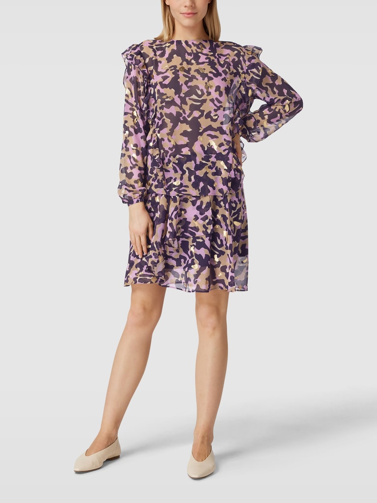 BOSS Orange Bluse mit Allover-Muster Modell 'Inza' (pflaume) online kaufen