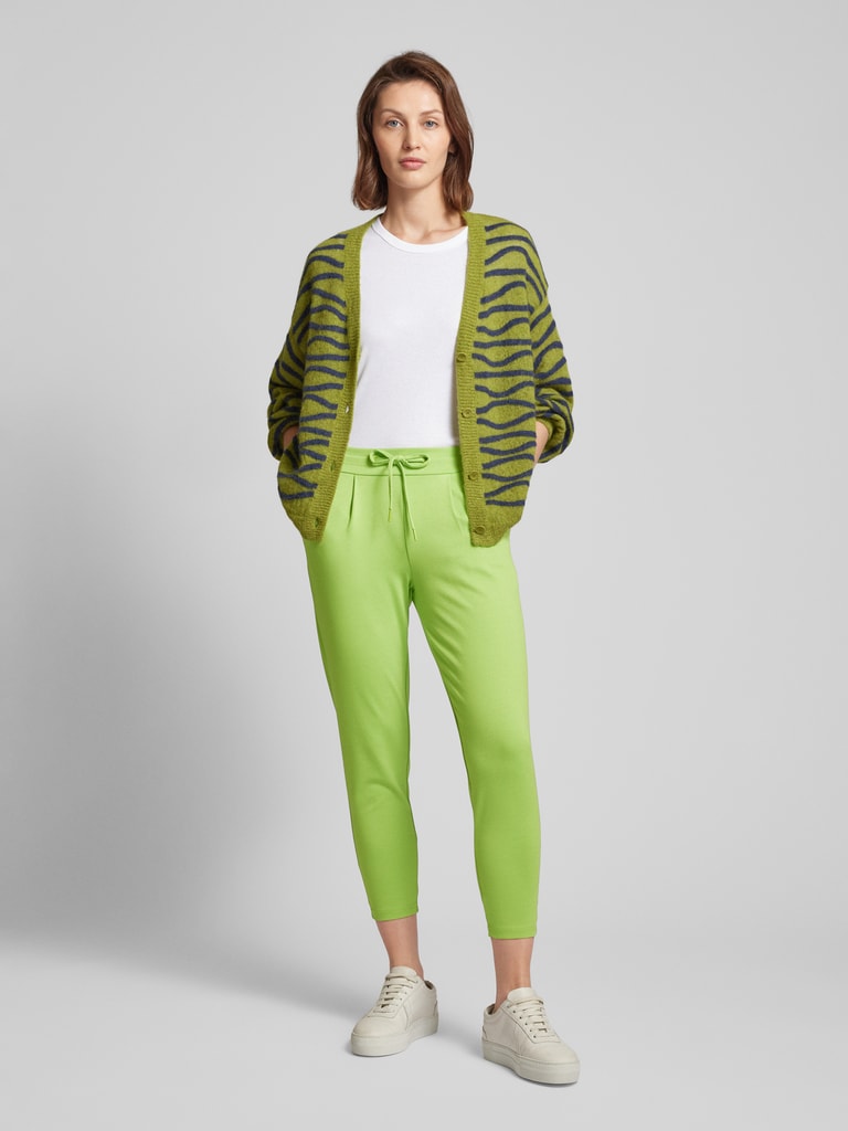 ICHI Slim fit sweatpants met tunnelkoord, model 'KATE' in neon groen ...
