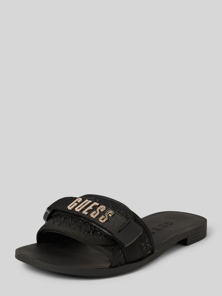 Guess Slippers met labelapplicatie, model 'ELYZE' in zwart online kopen ...