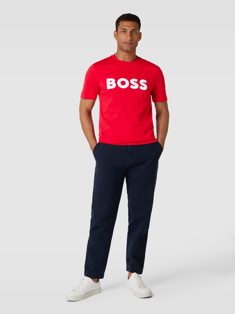 BOSS T-Shirt mit Label-Stitching-Applikation Modell 'Tiburt' (rot ...