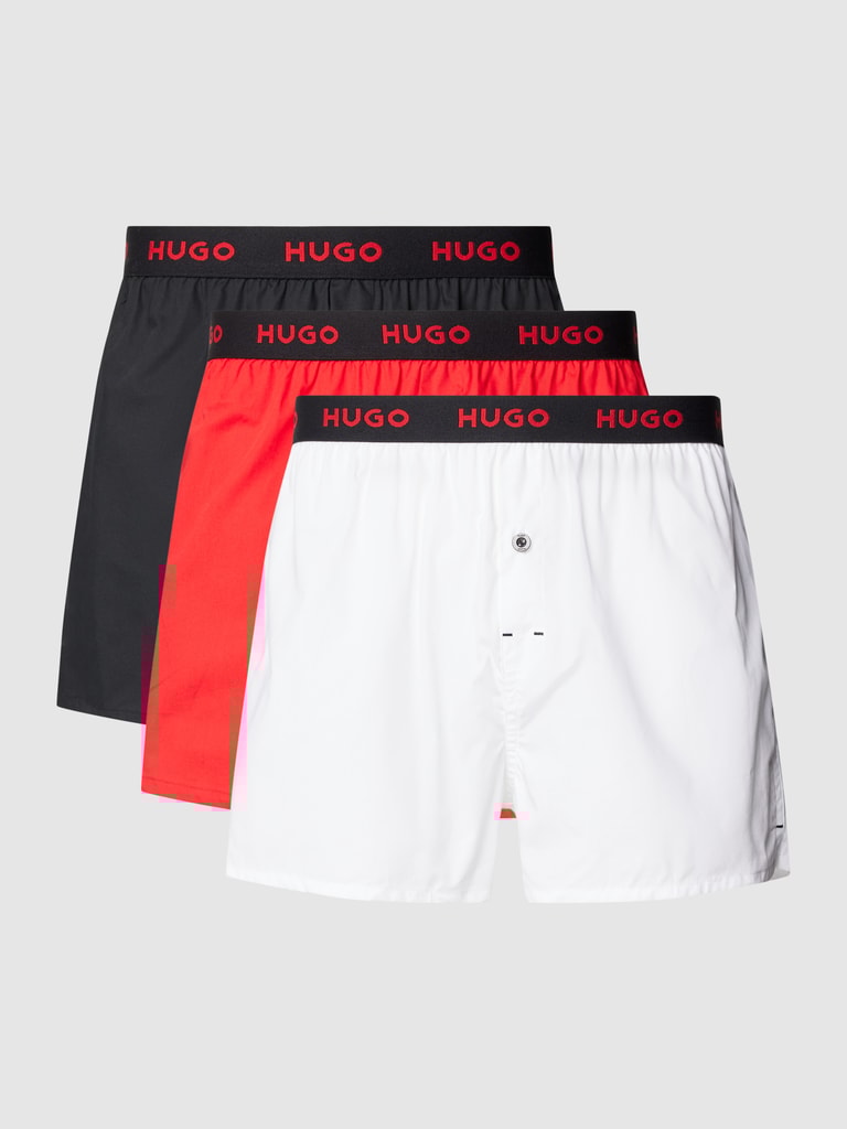 HUGO Boxershorts mit Label-Bund im 3er-Pack (rot) online kaufen