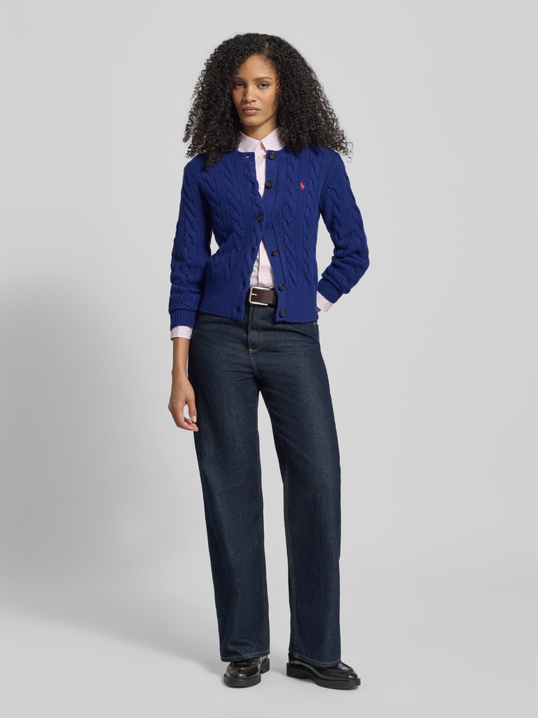 Polo Ralph Lauren Cardigan aus Wolle-Kaschmir-Mix mit Label-Stitching ...
