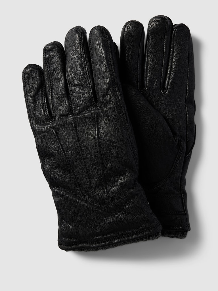 Pearlwood Handschuhe aus Ziegenleder mit Ziernähten (black) online kaufen