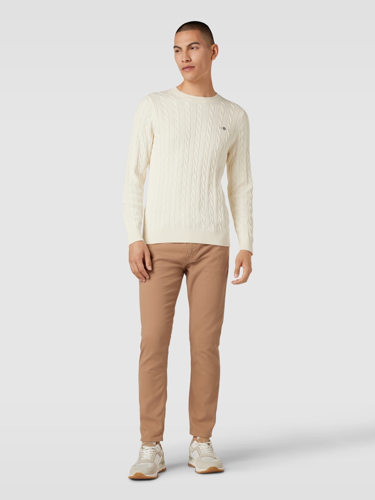 BOSS Hose mit Label-Detail Modell 'Delano' (beige) online kaufen