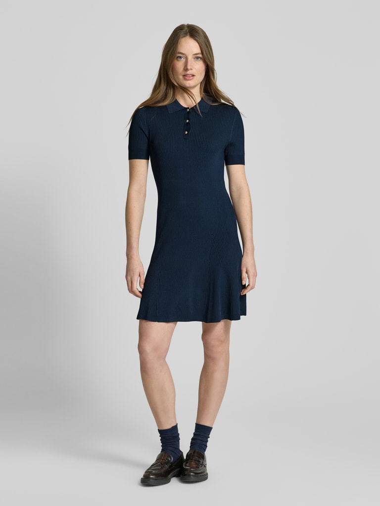 Tommy Hilfiger Knielanges Polokleid in Ripp-Optik (marine) online kaufen