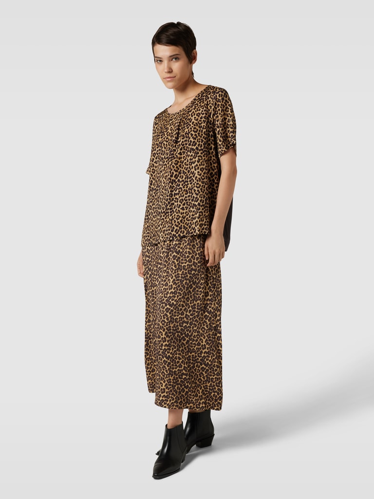 Oui Bluse mit Animal-Print (camel) online kaufen