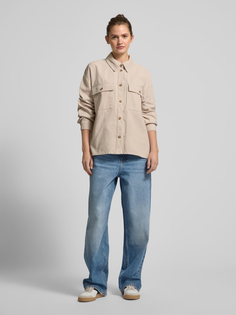 Only Regular Fit Cordbluse mit Brustpattentaschen Modell 'MOXIE' (beige ...