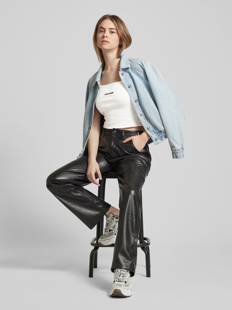 PEGADOR Korte top in riblook, model 'TESSA' in ecru online kopen | P&C