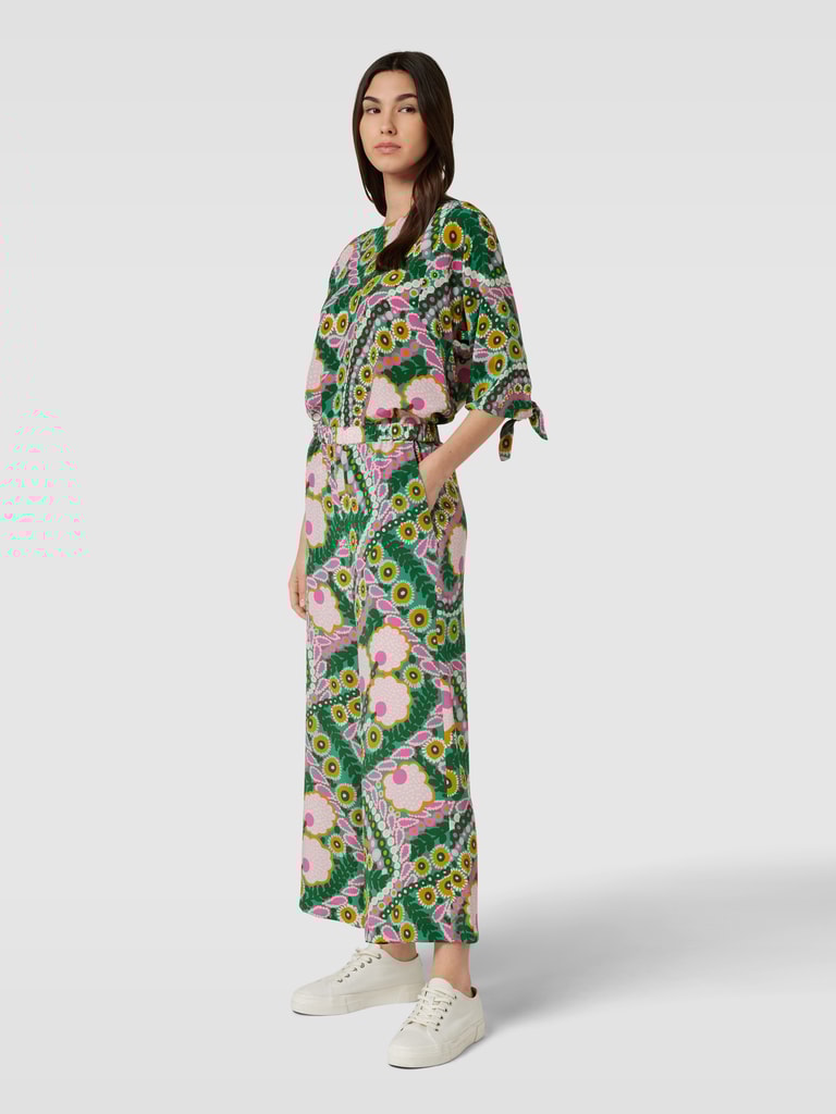Weekend Max Mara Broek met all-over motief, model 'KARMAN' in groen ...