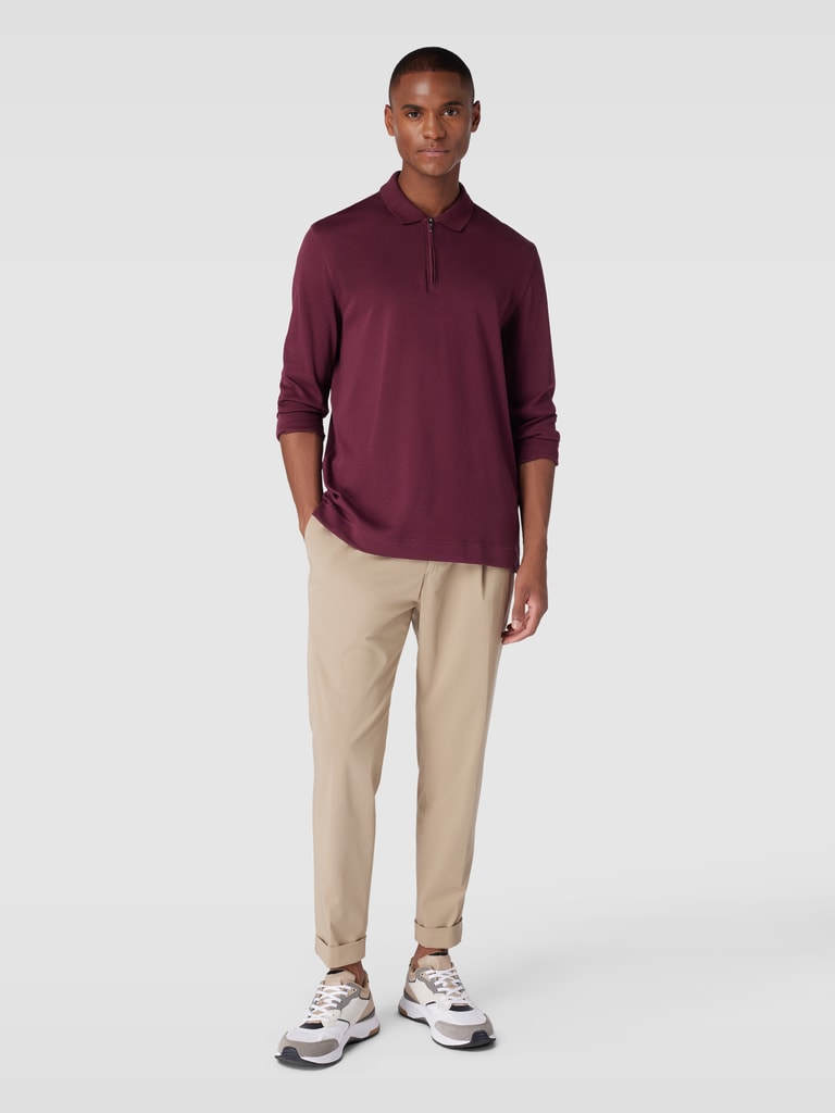 Christian Berg Men Poloshirt mit kurzerm Reißverschluss (dunkelrot ...