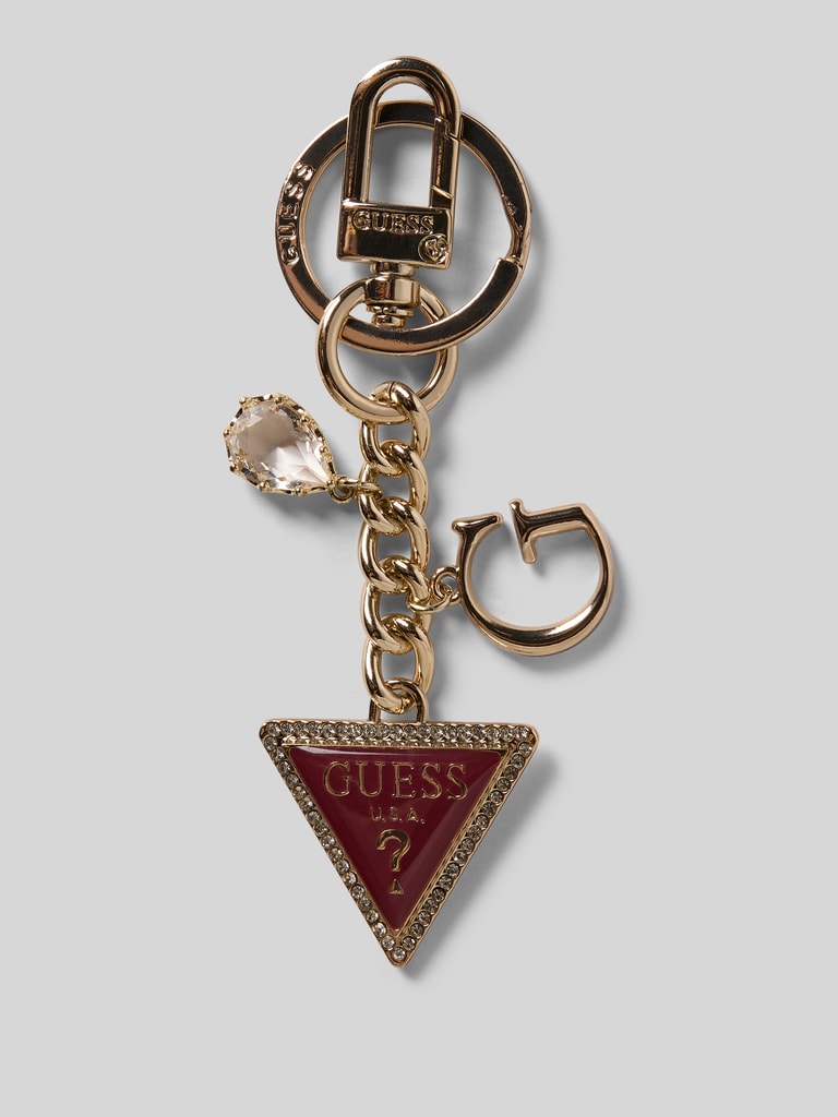 Kup online Guess Brelok do kluczy z detalami z logo (ciemnoczerwony)