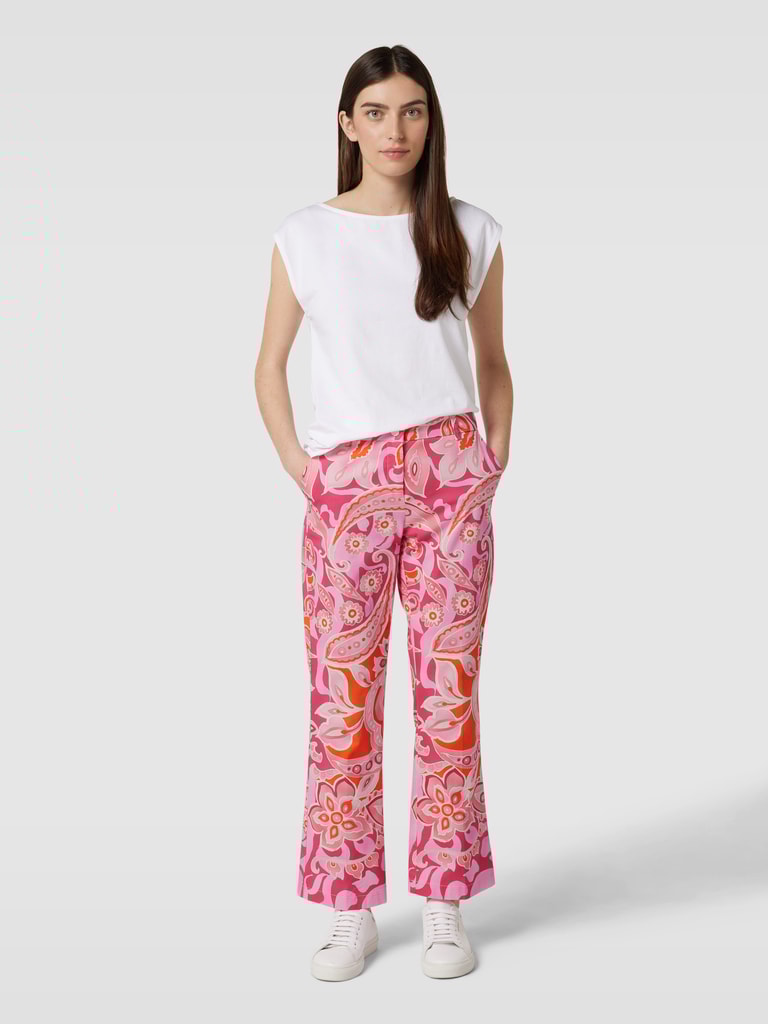 Cambio Stoffen broek met verkorte pasvorm, model 'STELLA' in felroze ...