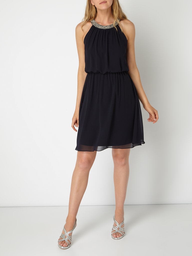 Jakes Cocktail Cocktailjurk Van Chiffon Met Sierkralen In Marineblauw Gemêleerd Online Kopen Pandc