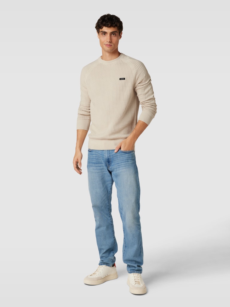 CK Calvin Klein Strickpullover mit fein strukturiertem Design (beige ...