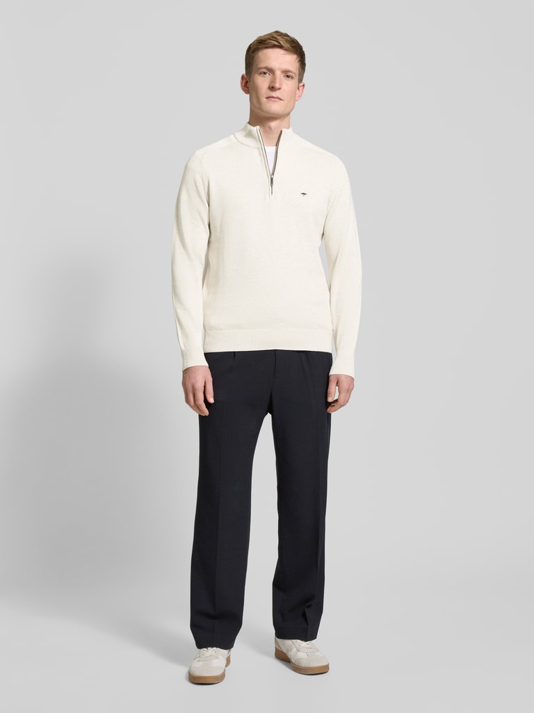 Fynch-Hatton Strickpullover mit Label-Stitching (offwhite) online kaufen
