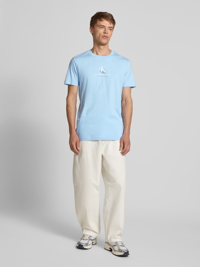 Calvin Klein Jeans T-Shirt mit Label-Print (hellblau) online kaufen