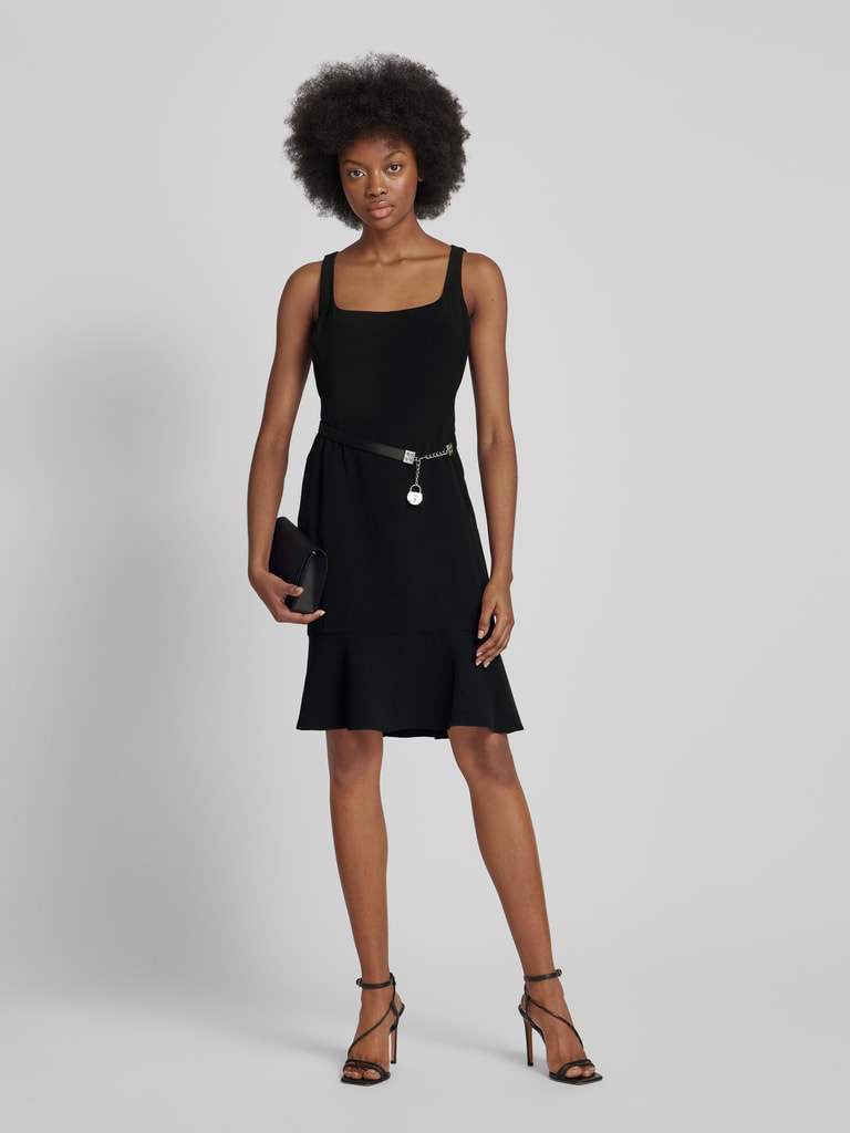 Lauren Ralph Lauren Knielanges Kleid mit Bindegürtel (black) online kaufen