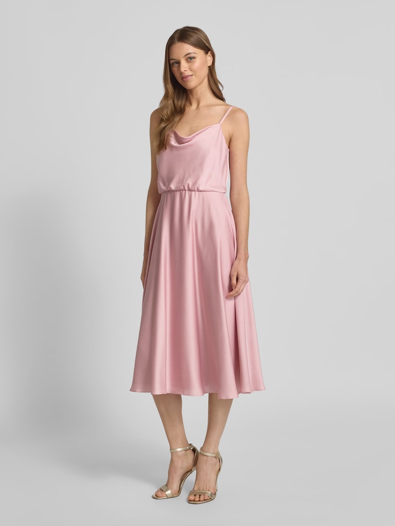 Jake*s Cocktail Knielanges Cocktailkleid mit Wasserfall-Ausschnitt ...