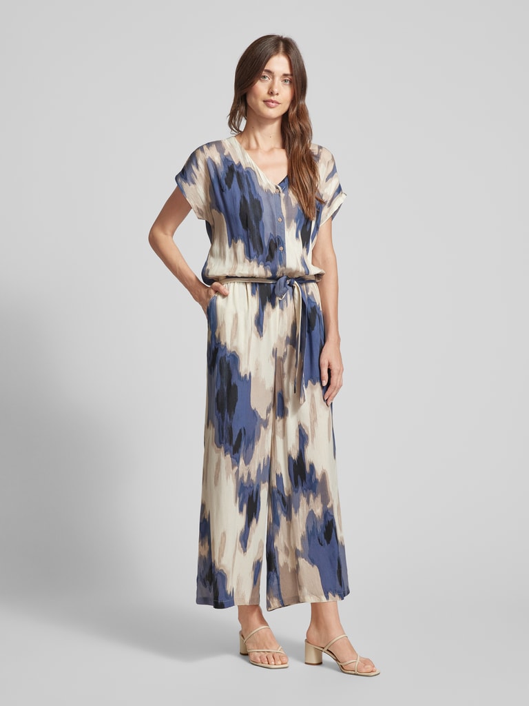 Kaffe Jumpsuit met strikceintuur, model 'beathe' in blauw online kopen ...