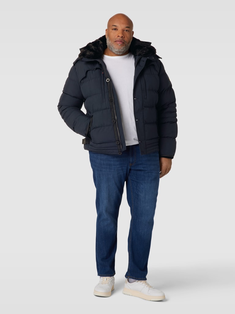 Wellensteyn Gewatteerd jack met labeldetails in marineblauw online kopen | P&C