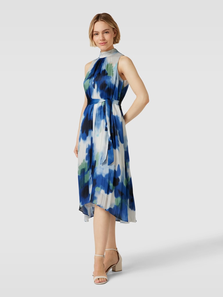 Esprit Collection Midi-jurk met strikceintuur in offwhite online kopen | P&C