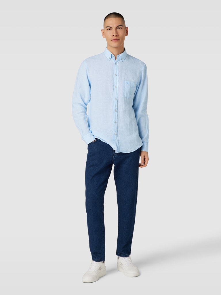 Fynch-Hatton Freizeithemd mit Label-Detail (bleu) online kaufen