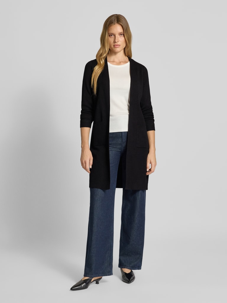 Vero Moda Lange cardigan van viscosemix, model 'SABA' in zwart online ...