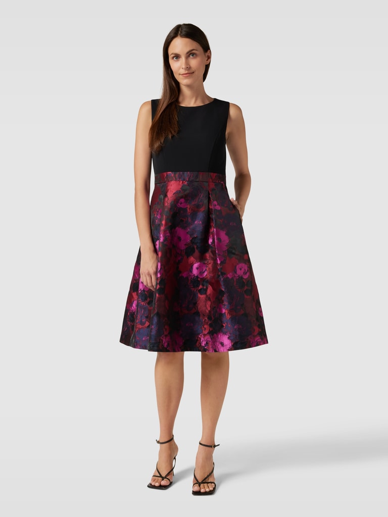 Christian Berg Cocktail Cocktailkleid mit floralem Muster (rot melange ...