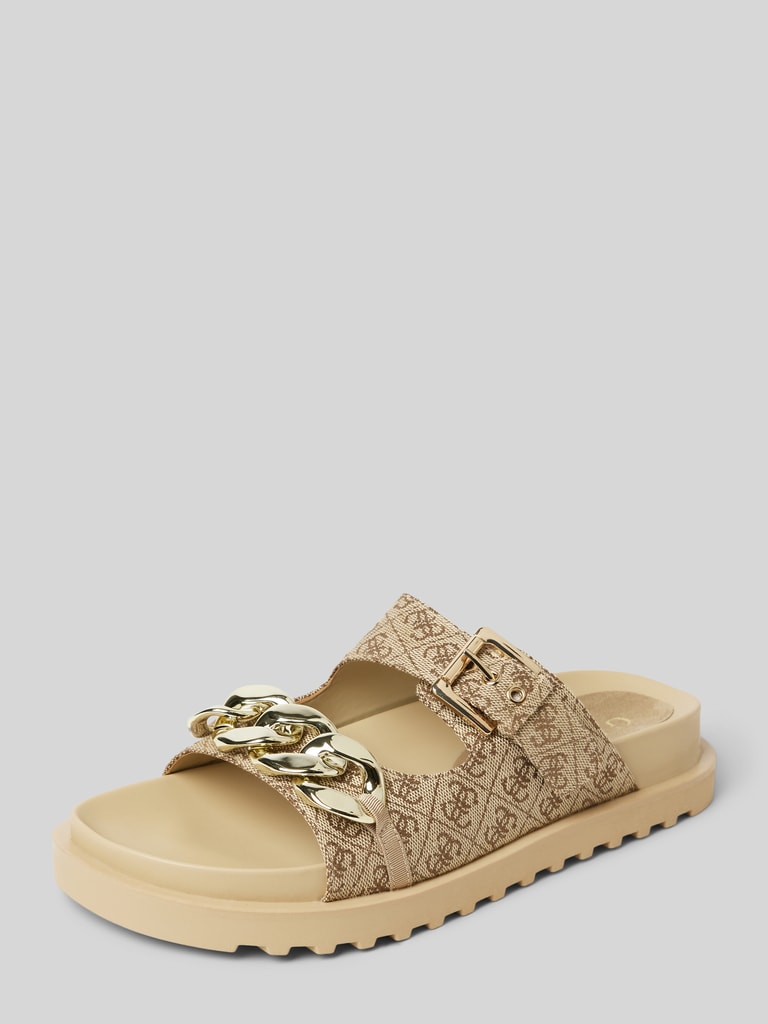 Guess Slides mit Dornschließe Modell 'FATEMA2' (hellbraun) online kaufen