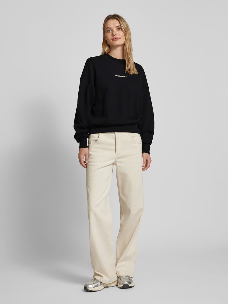Armedangels Sweatshirt mit Label-Print Modell 'ALIZAA' (black) online ...