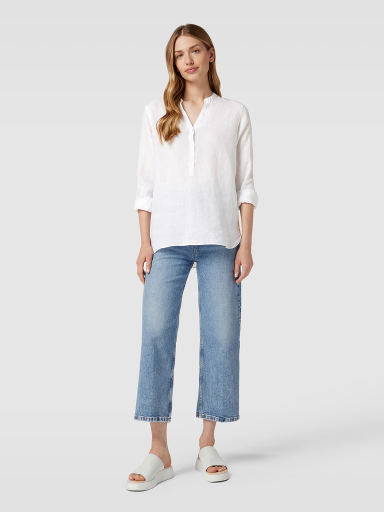 MOS MOSH Leinenbluse mit Tunikakragen Modell 'Danna' (weiss) online kaufen