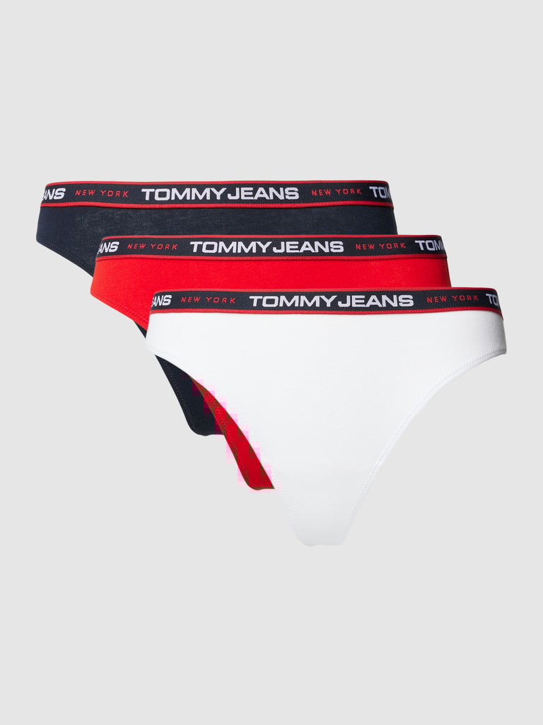 Tommy Jeans String met elastische band met logo in een set van 3 stuks ...