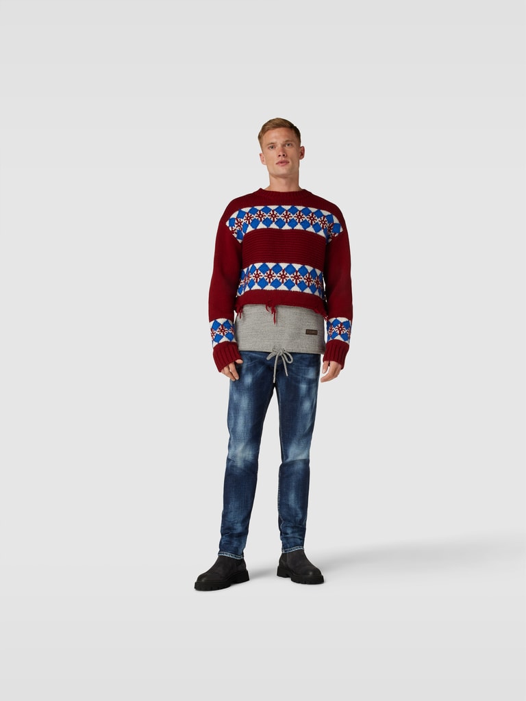 Dsquared2 Pullover in Strick-Optik (rot) online kaufen