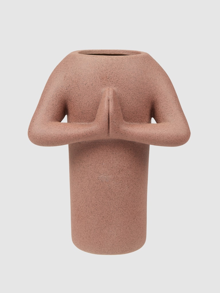 DOIY Vase aus Keramik Modell 'Namaste' (mittelbraun) online kaufen