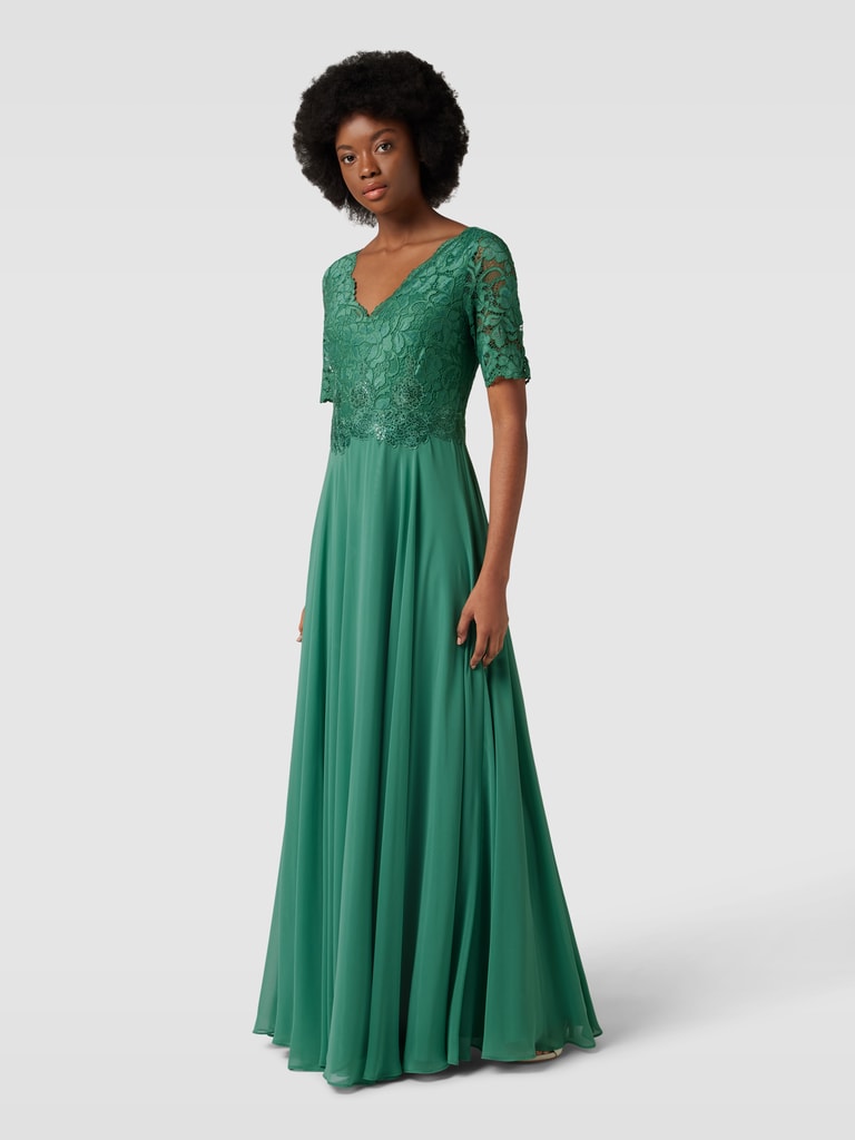 Vera Mont Abendkleid mit Spitzenbesatz (gruen) online kaufen